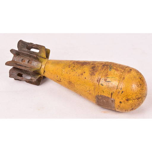 Wwii Yellow 60mm Inert Mortar Round (original Paint)