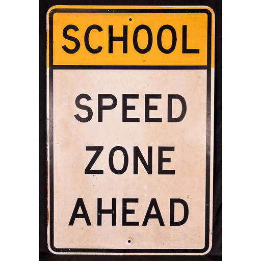 School Speed Zone Ahead Sign