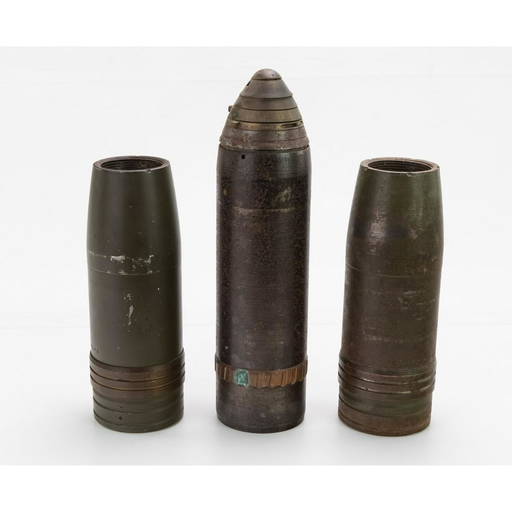 Wwi Wwii Korean War 75mm Inert Projectiles 3pcs