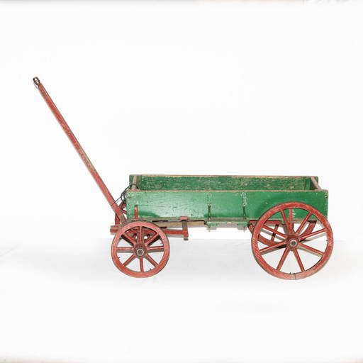 Early Child's Pull Wooden Wagon Spoke Wheels