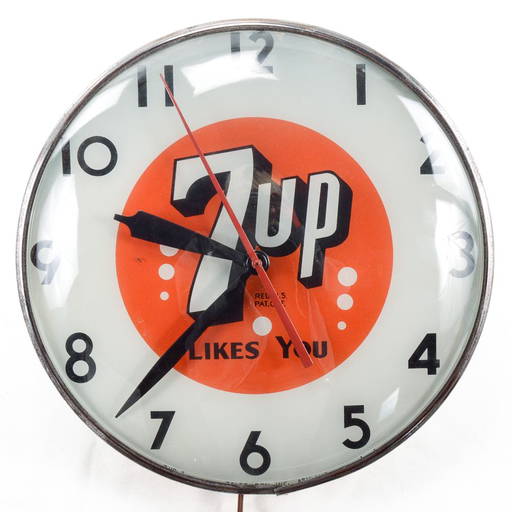 1940s 1950s 7up Light Up Clock
