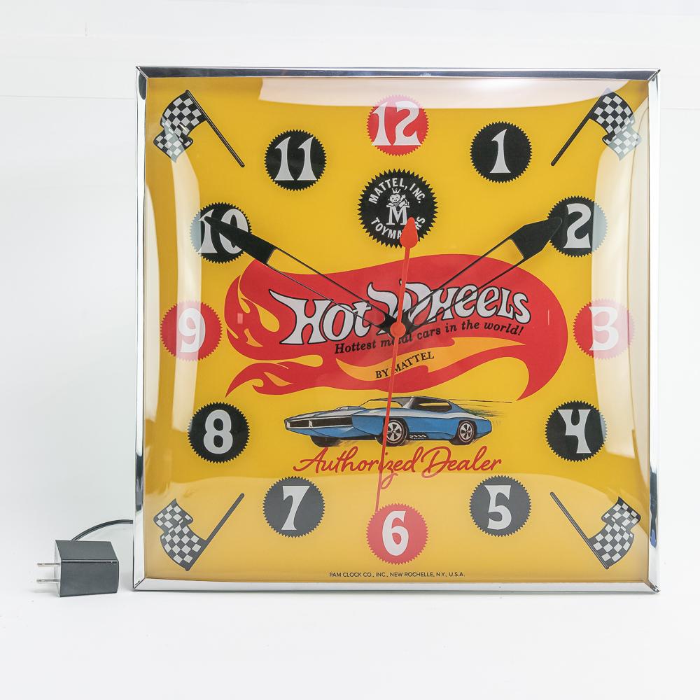 Pam Hot Wheels Red Line Advertisement Dealer Clock