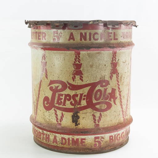 Pepsi Cola Metal Syrup Drum, Barrel