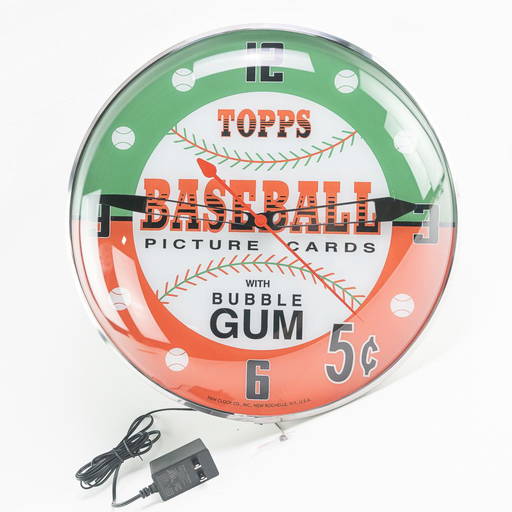 Pam 15" Topps Baseball Cards Advertisement Clock