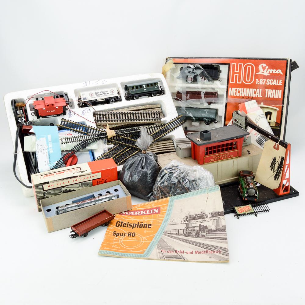 Vintage H.o. Train Sets And Misc. Box Lot