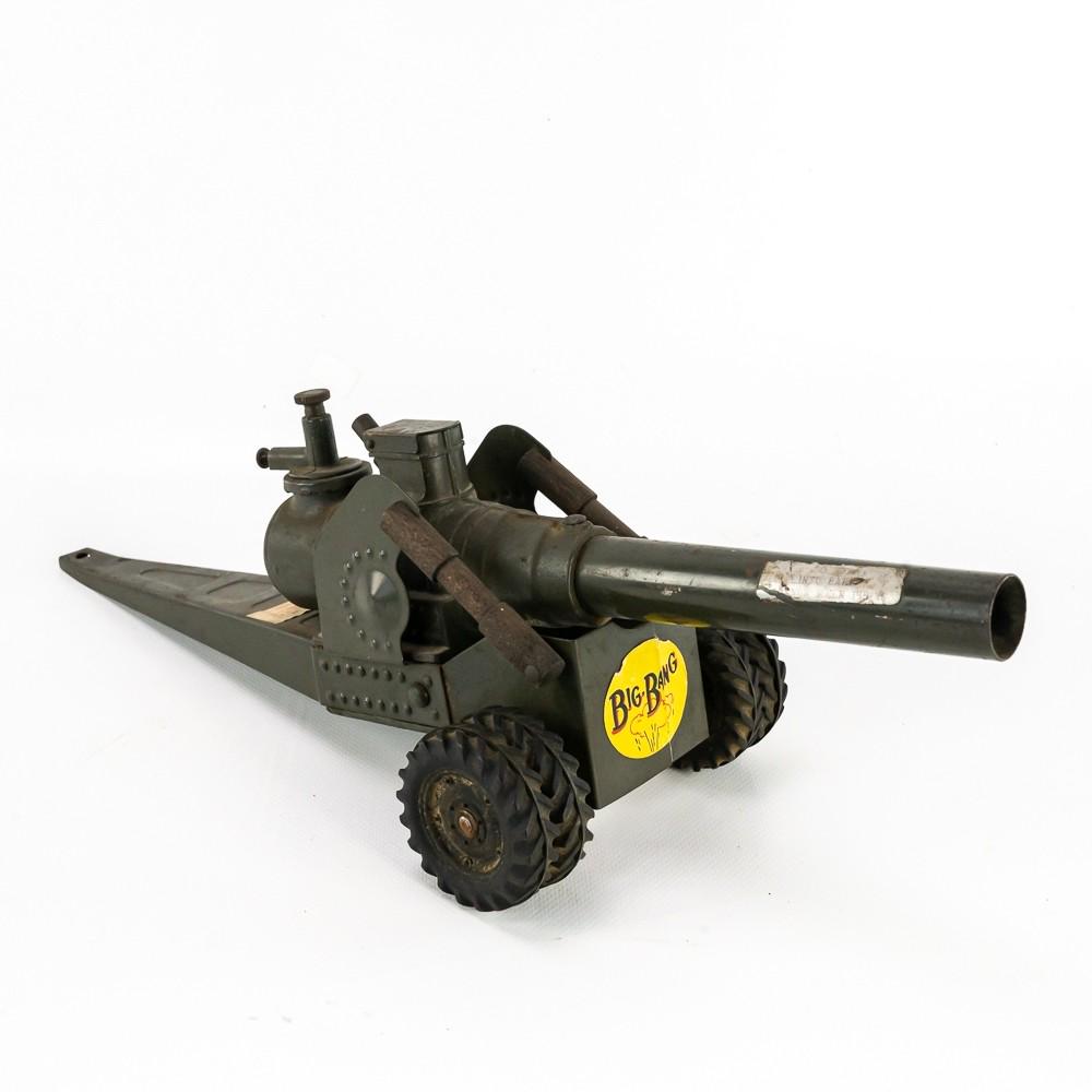 1960s Big Bang Cast Iron 17" Howitzer Toy Cannon