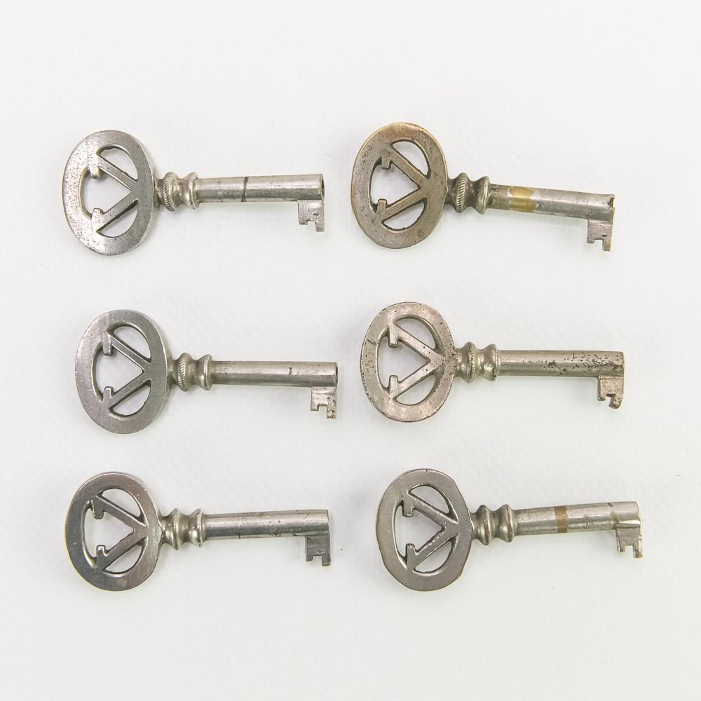 (6) Victor Victrola Key Barrel Phonograph Keys