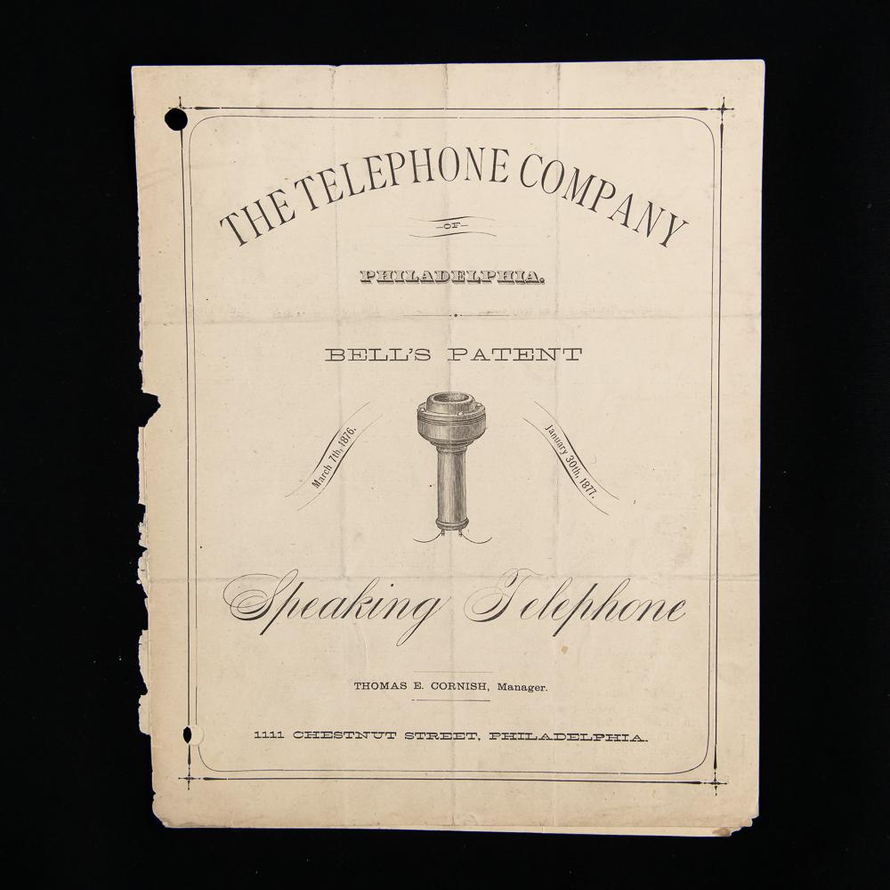 1878 Telephone Co Of Philadelphia Subscriber List Auction
