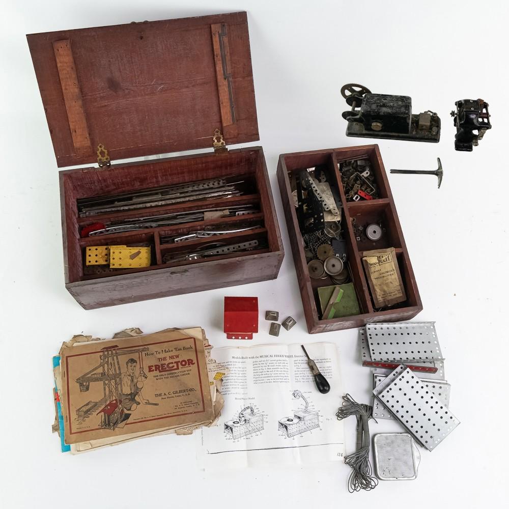 Vintage Erector Set In Wood Box Auction