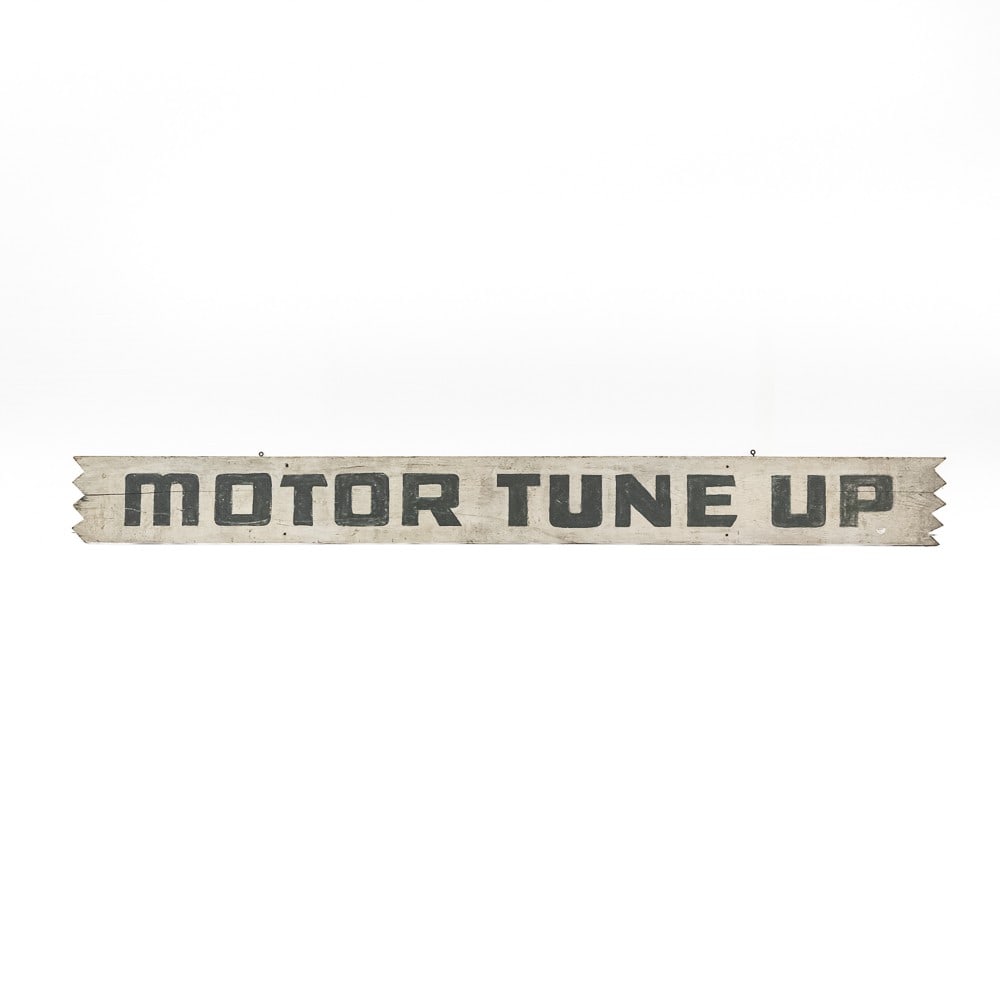 Vintage Garage Folk Art Wood Tune Up Sign Auction