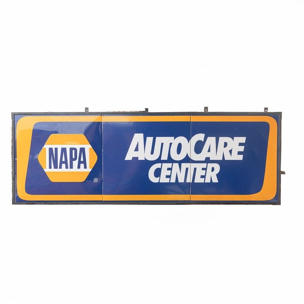 Napa Auto Center 3 Piece Metal Advertising Sign Auction