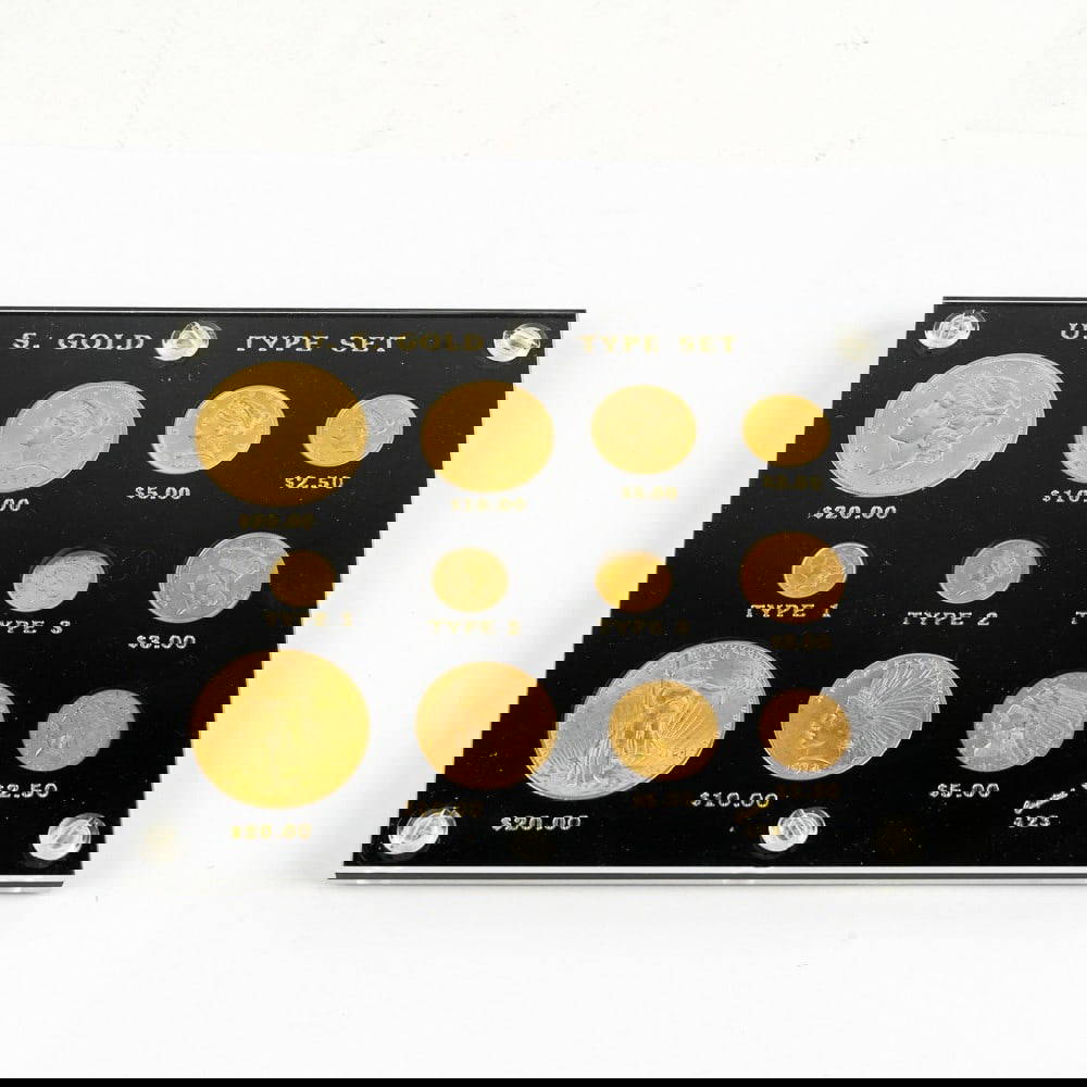 U.s. Gold Type Set W (12) Gold Coins W $3 Gold Auction