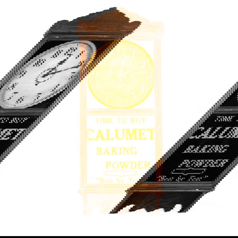 Antique Calumet Baking Powder Advertising Clock Auction