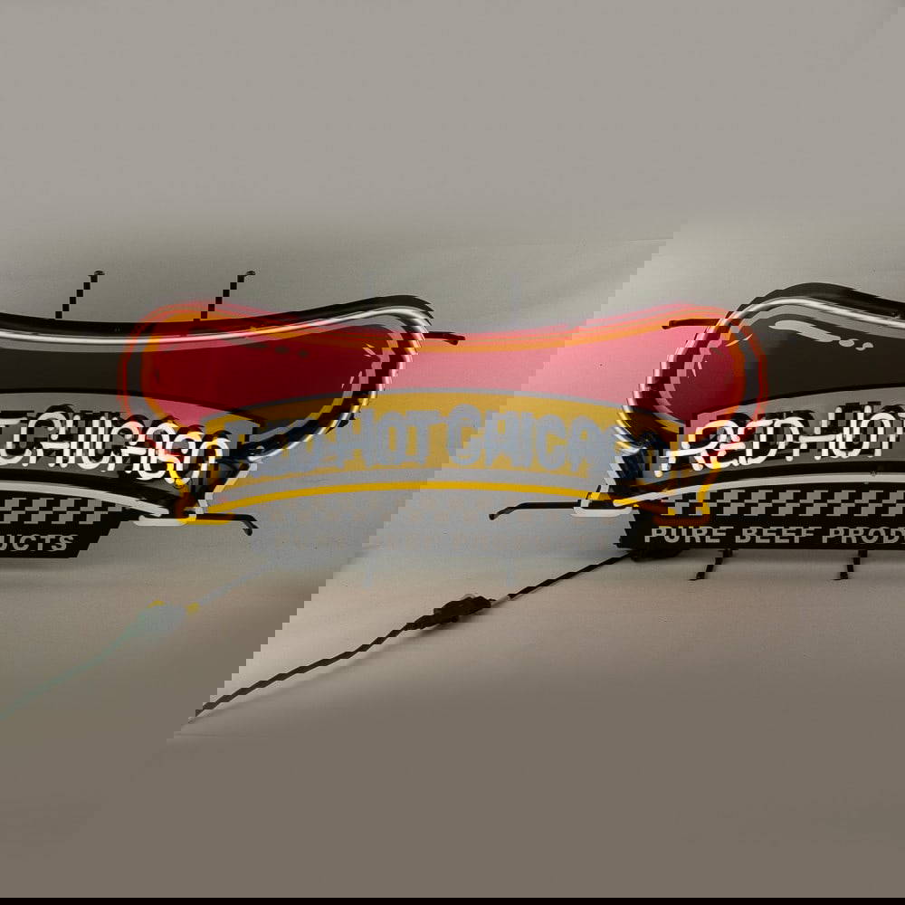 Red Hot Chicago Dog Neon Sign Auction