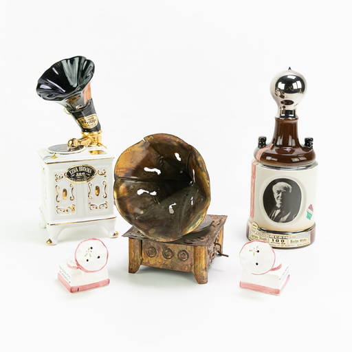 Jim Beam Phonograph, Edison, Salt & Pepper 5 Pcs