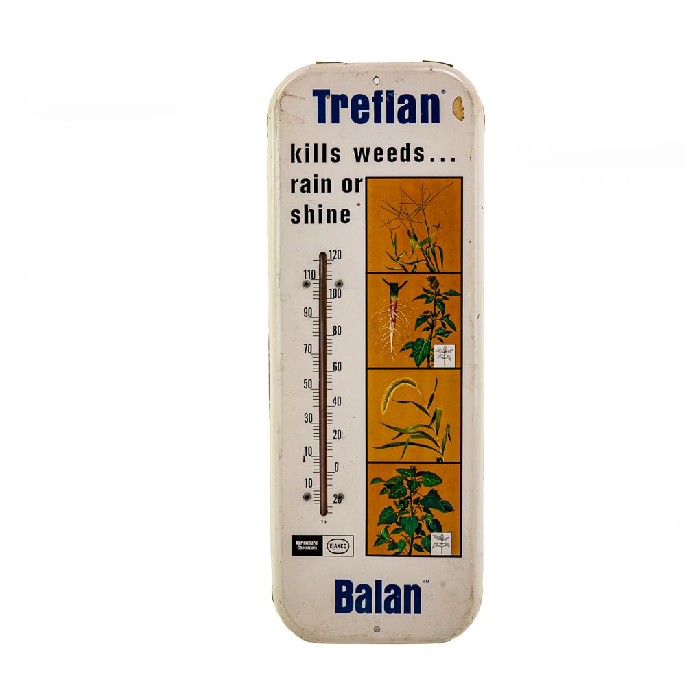 Treflan Fertilizer Thermometer Sign Auction