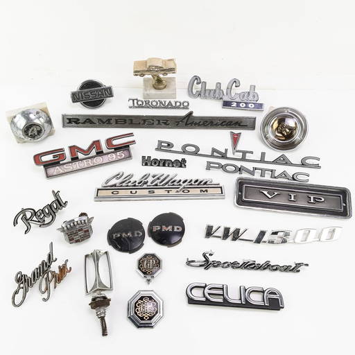 Lot Of 36 Auto Emblems Rambler, Pontiac