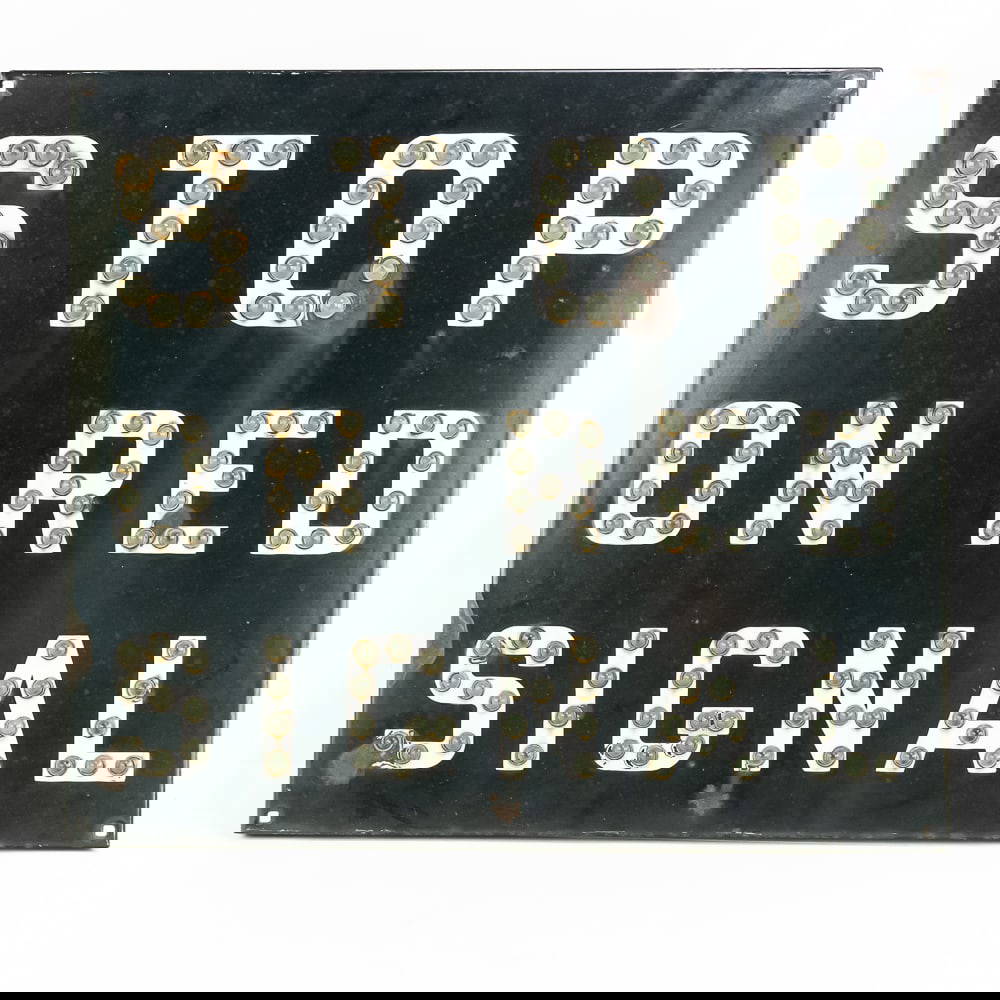 Stop On Red Signal Porcelain Sign W Cats Eyes Auction