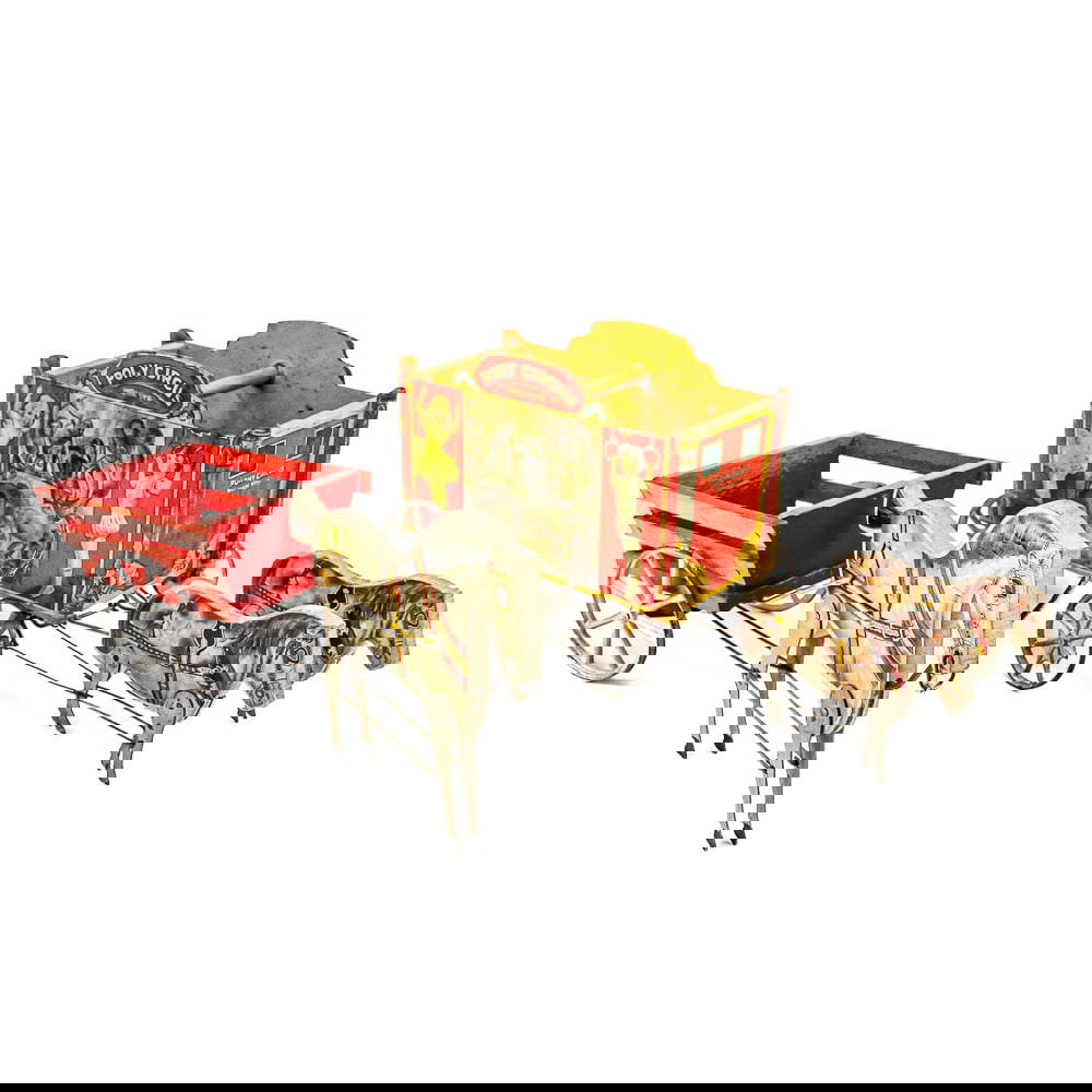 Antique Gibbs Wood Metal Pony Circus Monkey Wagon Auction