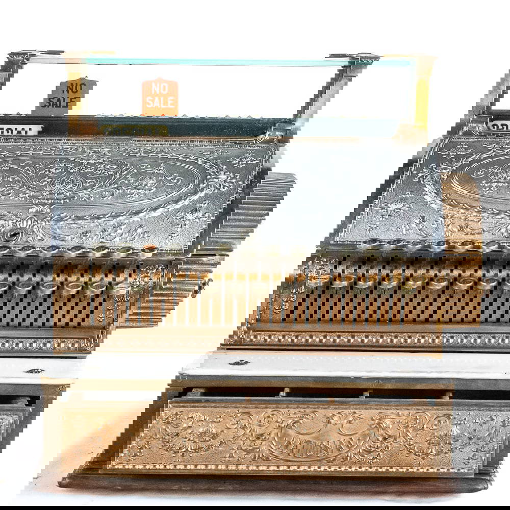 Ornate Brass National Cash Register Model 349 Auction