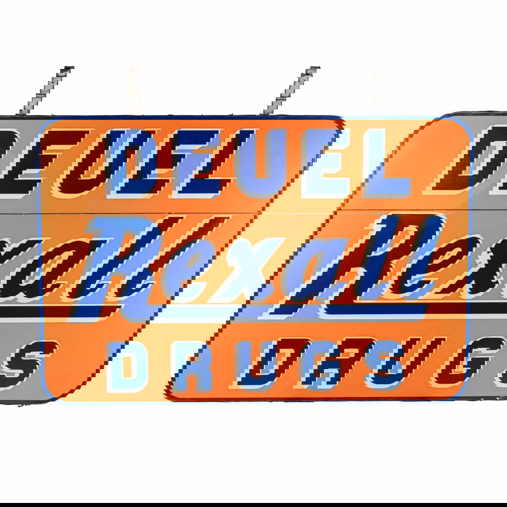 Large "rexall Drugs" Porcelain Dbl Sided Sign - May 30, 2025 | Donley ...