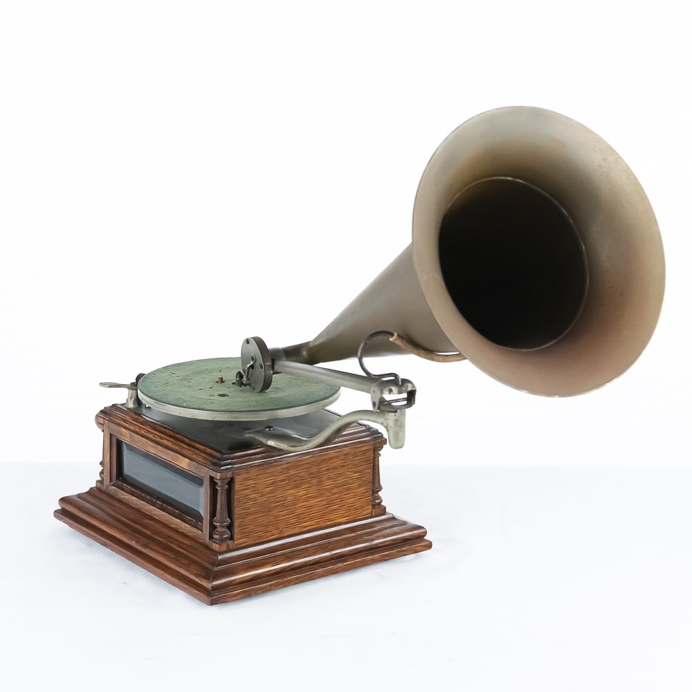 Zonophone Type A Disc Horn Phono W/glass Sides Auction