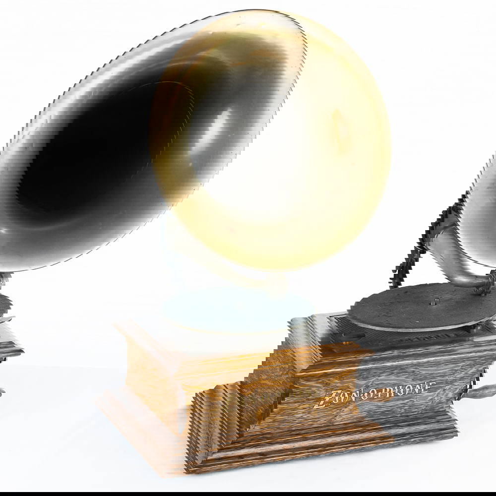 Zonophone Parlor Model Disc Horn Phonograph Auction