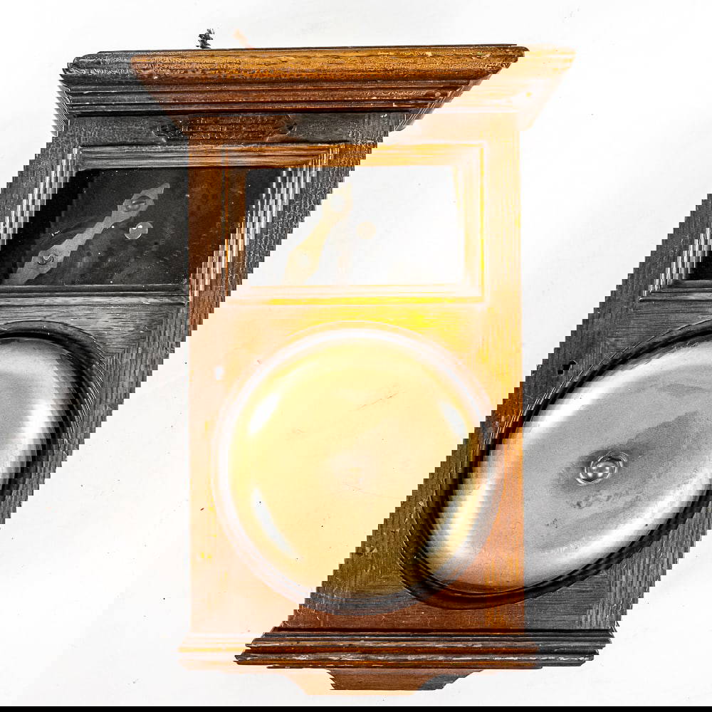 Gamewell Gong Firehouse Bell Fire Alarm W Oak Case Auction