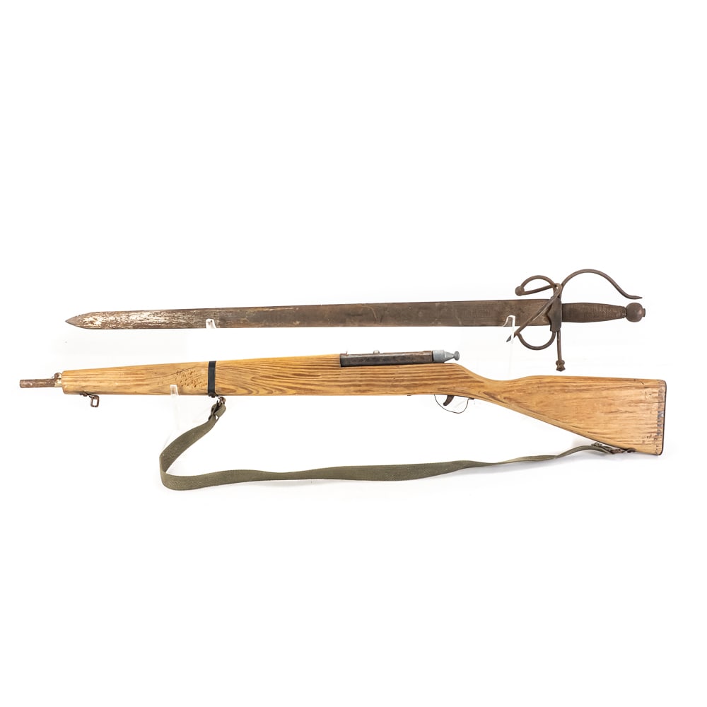 Display Sword And Training Rifle Auction