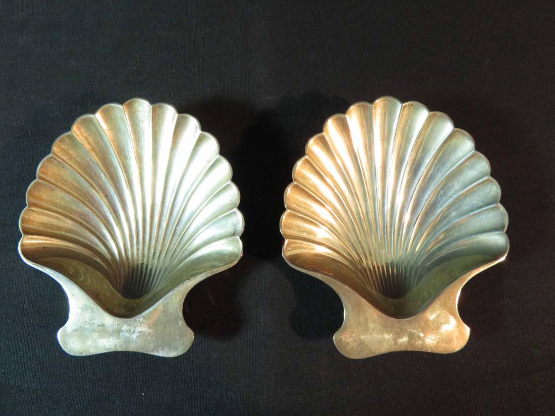 Pr Tiffany Sterling Scallop Shell Candy Dishes