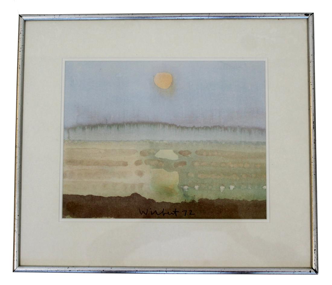 Watercolor by Robert Wilbert Signed Dated 1972 Sunrise