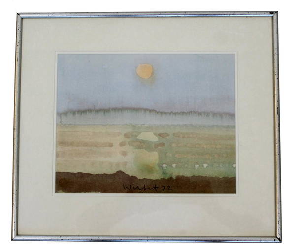 Watercolor By Robert Wilbert Signed Dated 1972 Sunrise