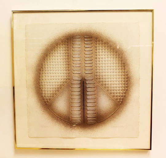 Paul Maxwell Peace Sign Cast Paper Textured Art 1980
