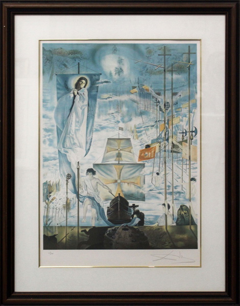 Salvador Dali Discovery Of America Signed Modern Lithograph 11 300 Framed