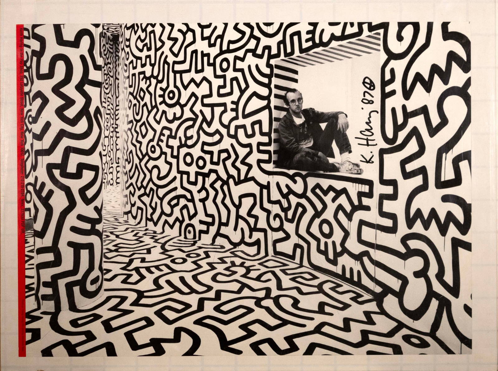 Keith Haring Signed Pop Shop Poster Offset Lithograph Autographed At ...