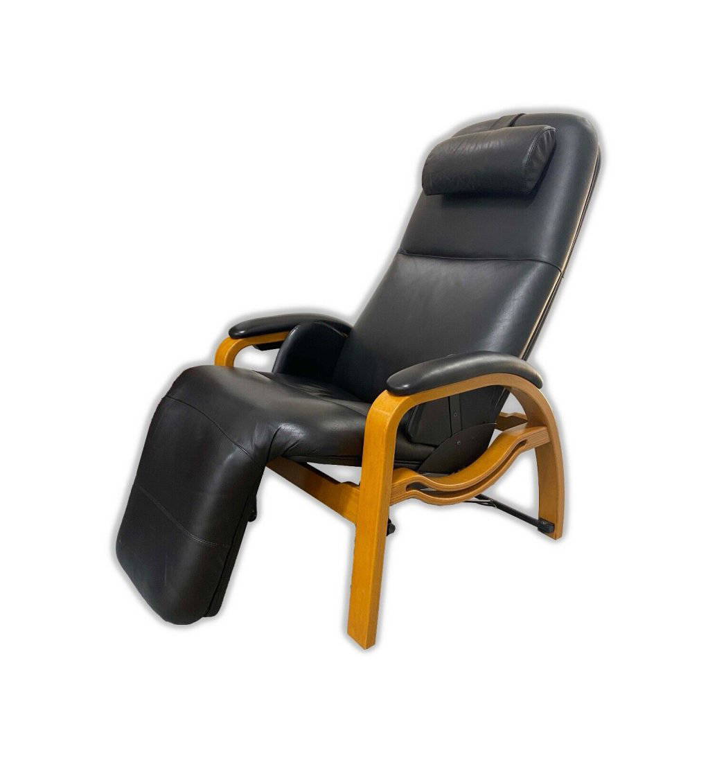 Back Saver Zero Gravity Black Leather And Wood Massage Chair Mid Century Modern 2 Auction