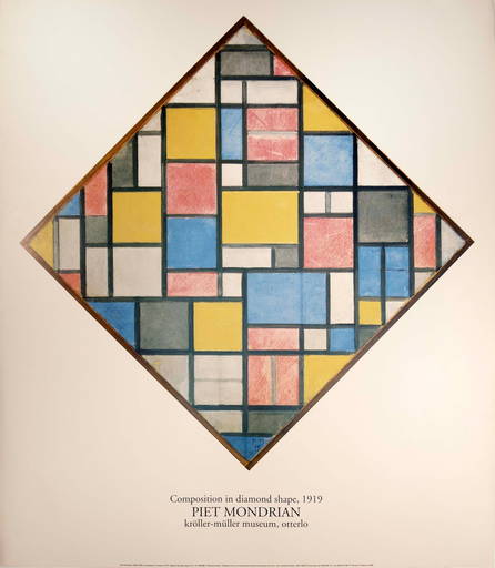 Piet Mondrian Composition In Diamond Shape, 1919 Lithographic ...