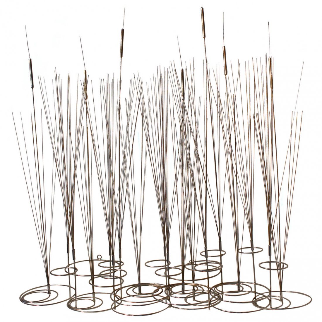 Jere Cattails Brass and Metal Table Sculpture