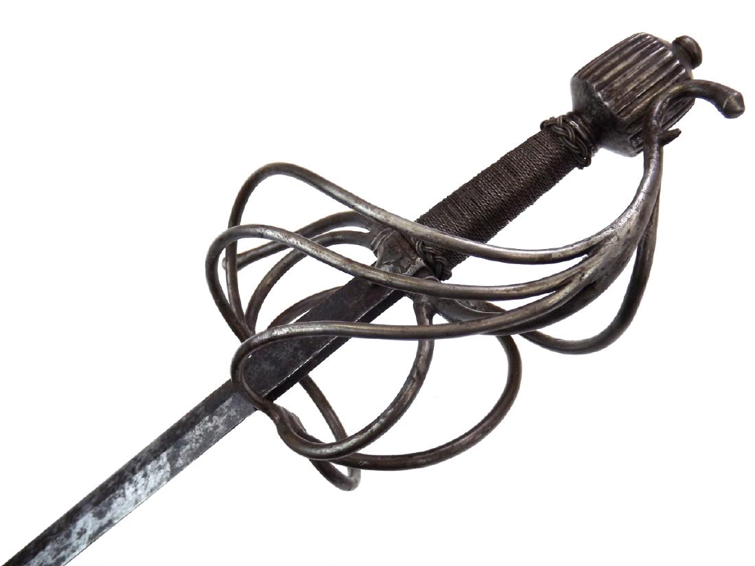 Large 17th C. Spanish or Italian Swept Hilt Rapier