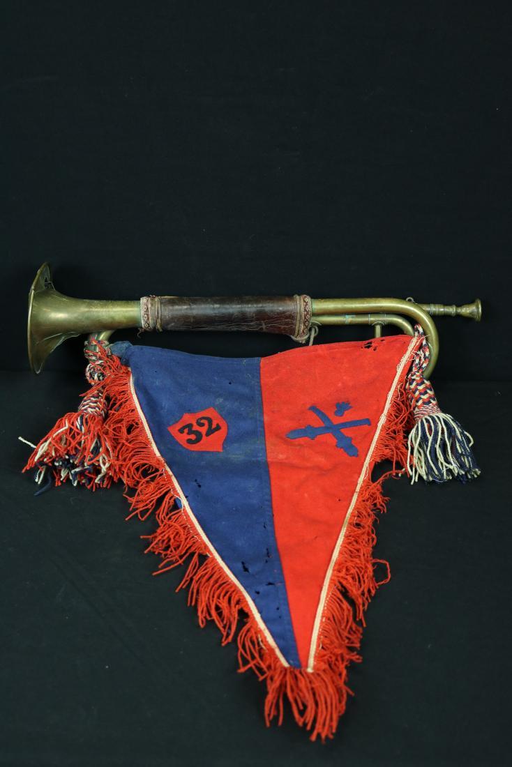 French Regimental Military Artillery Bugle Trumpet with
