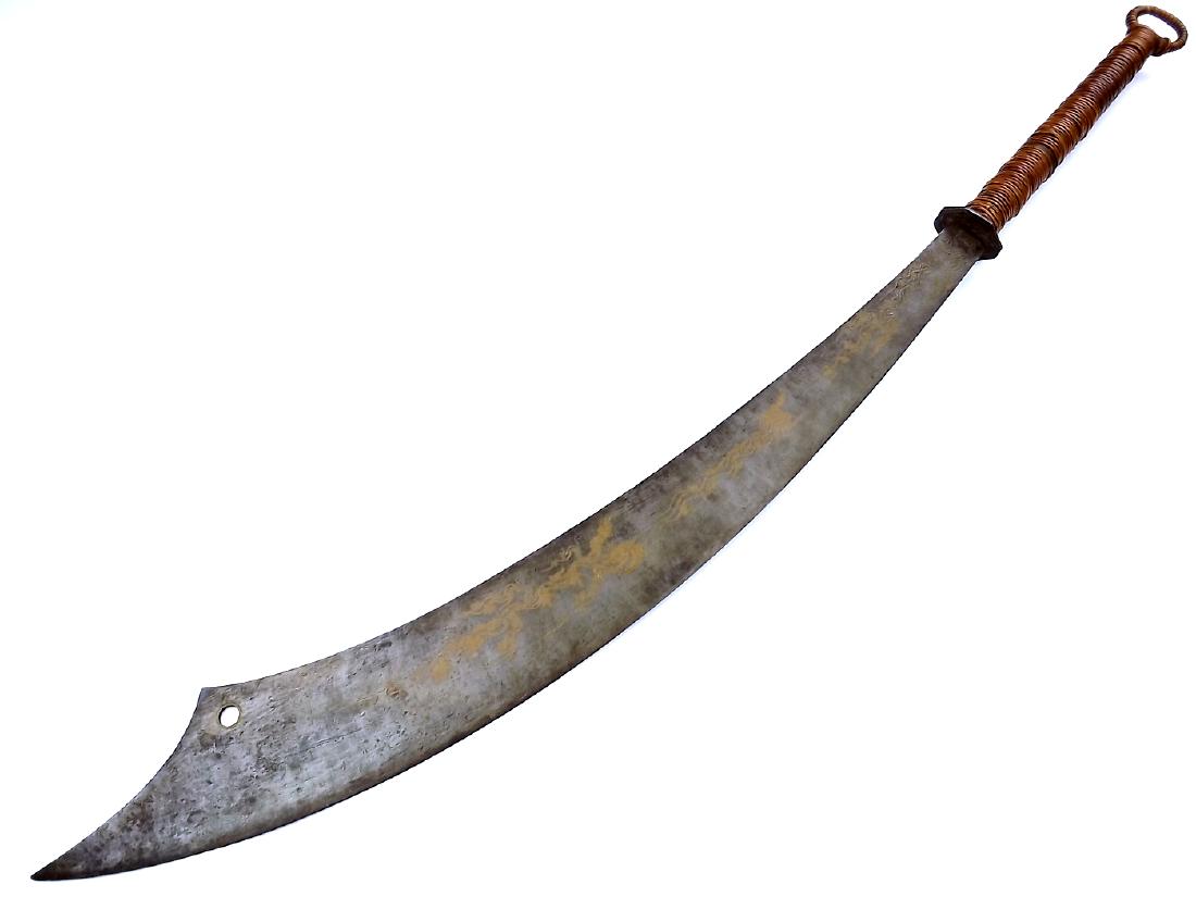 Spectacular HUGE 18th-19th C. Chinese Two Handed DAO