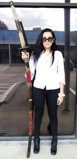 Magnificent Giant Japanese Temple Sword With Samurai