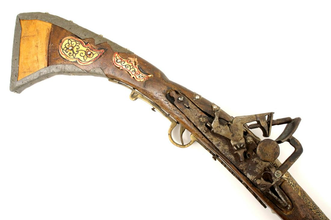Antique Islamic Arabic Arab Moroccan Long Rifle With
