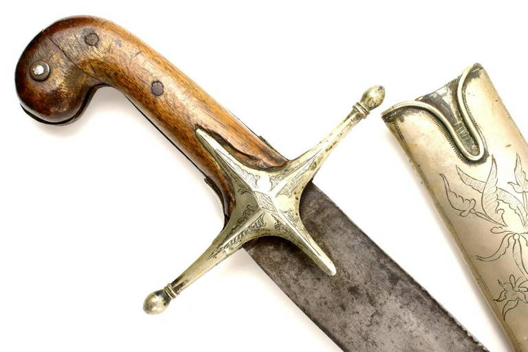 Rare 1854 Dated Ottoman Greek Pala Kilij Sword With