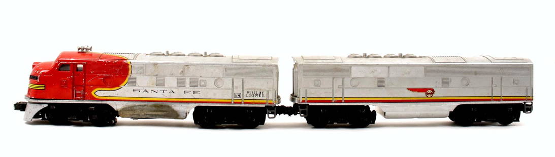Vintage Lionel Santa Fe Locomotive With Car