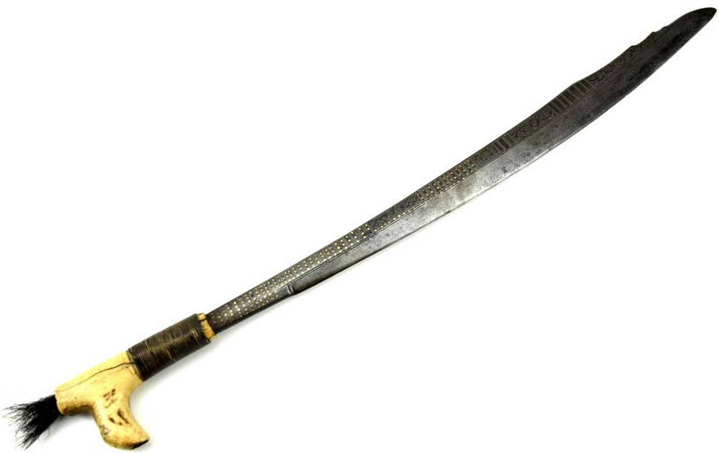 Rare Indonesian Borneo Mandau Parang Ihlang Sword ~ Dayak Headhunters ...