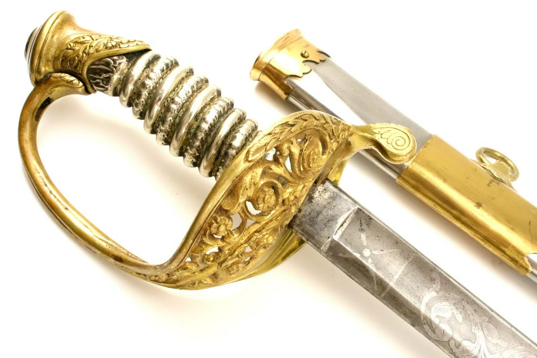 Rare American Civil War Period Us Cavalry Officer Presentation Grade Sword