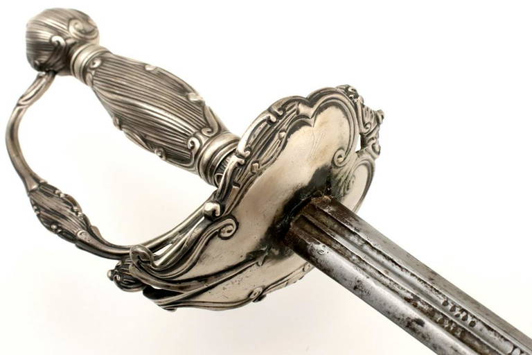 Very Good American Revolution Officer's Rapier Sword With Solid Silver ...