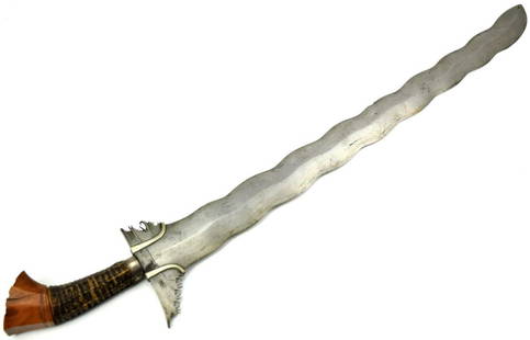 Rare 19th C. Philippine Mindanao Moro Kris Sword With