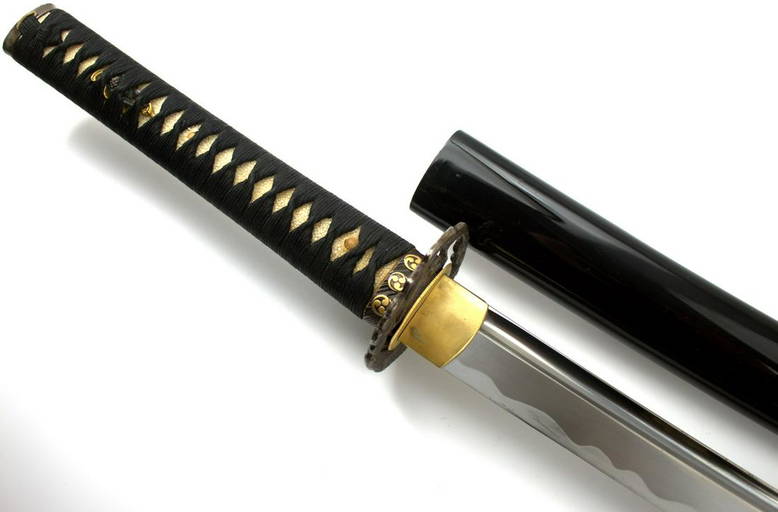 Massive & Fine Japanese Samurai Sword with Beautiful Gold Inlaid ...